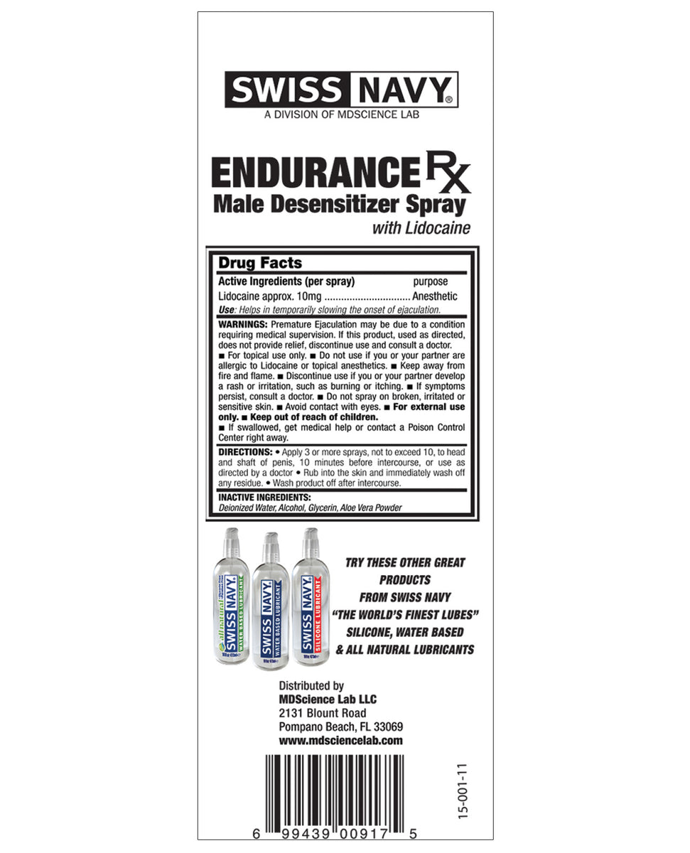 Swiss Navy Endurance Male Desensitizer Spray - .5 Oz – Eve's Body Shop